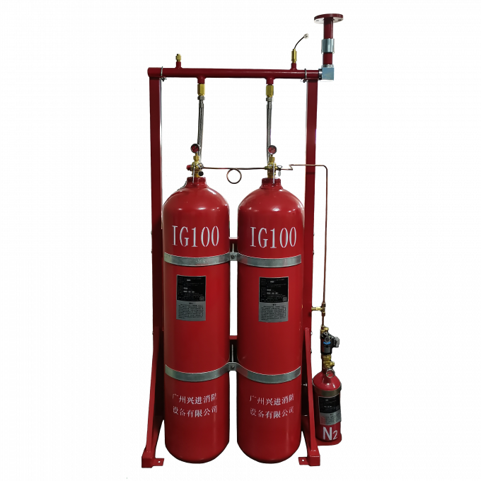 IG100 100% Nitrogen Bertekanan Inert Gas Fire Suppression System Jenis Jaringan Pipa Pemadam ...